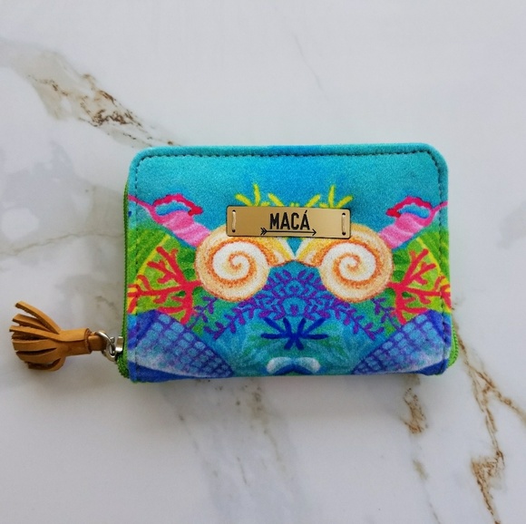 Maca | Bags | Maca Small Felt Colorful Seashell Wallet | Poshmark